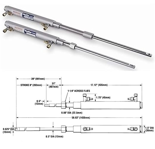 TELEFLEX/HC5328-3/油圧シリンダー/125-8EM/船内機用